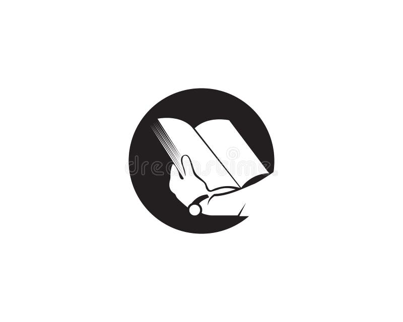 Reading Book Logo And Symbols Silhouette Illustration Black Stock