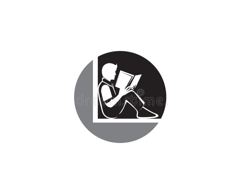 Reading Book Logo And Symbols Silhouette Illustration Black Stock