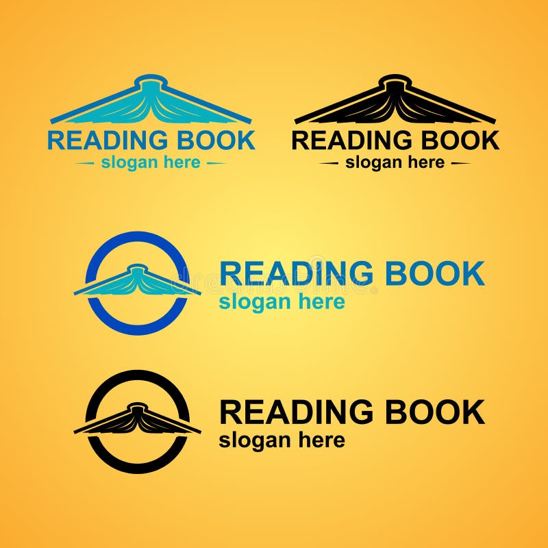 Reading Book Logo Template stock vector. Illustration of library ...