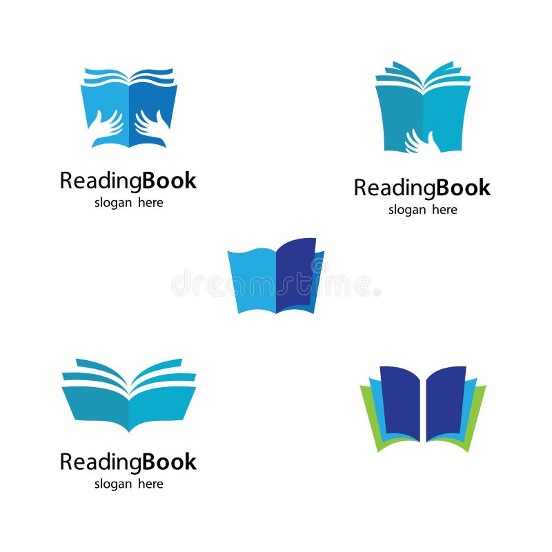 Reading book logo template stock vector. Illustration of background ...