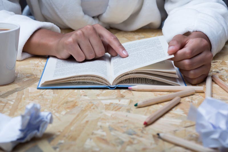 Reading a book stock photo. Image of book, learn, finger - 61781874