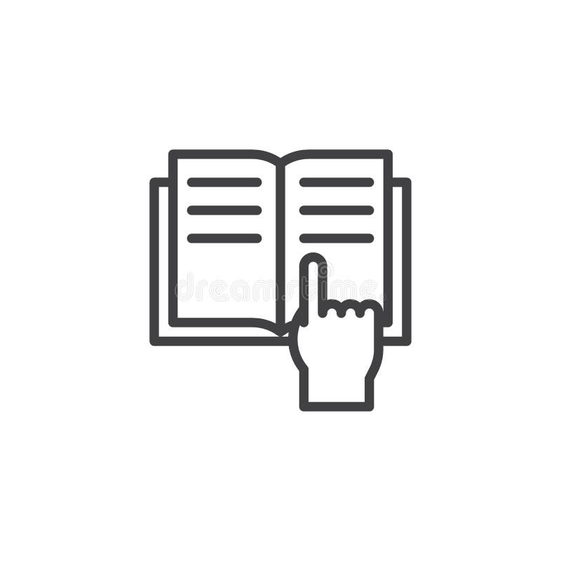 Reading book outline icon stock vector. Illustration of manual - 127600761