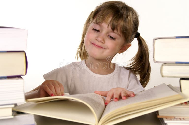 Reading books stock image. Image of girl, eager, enjoyable - 2117037