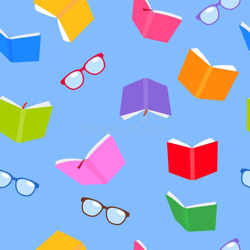 Seamless Background with Children Reading and Writing Stock Vector ...