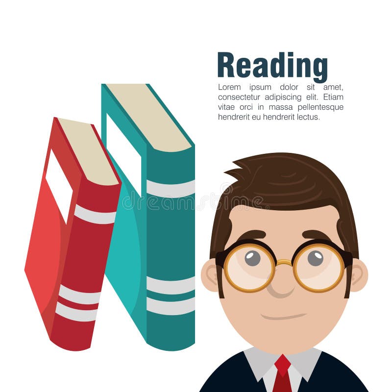 Reading books design stock illustration. Illustration of flat - 71180059