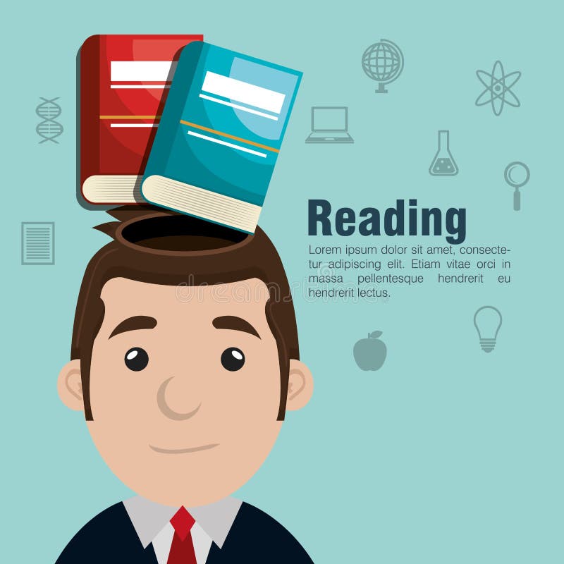 Reading books design stock illustration. Illustration of holding - 71180119