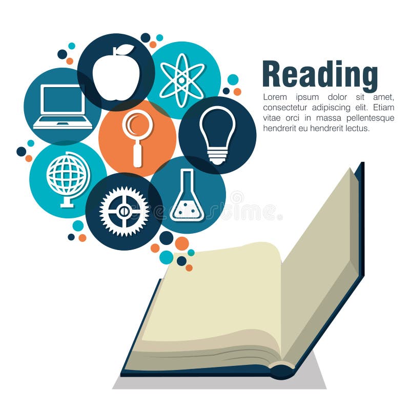 Reading books design stock illustration. Illustration of library - 71180492