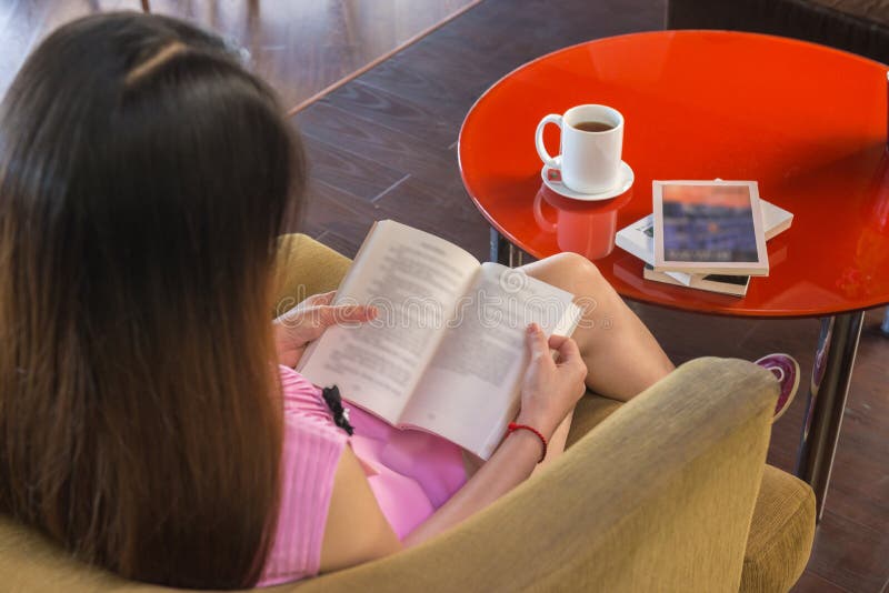 Man Relax by Reading Book in Hotel Room Stock Image - Image of read ...