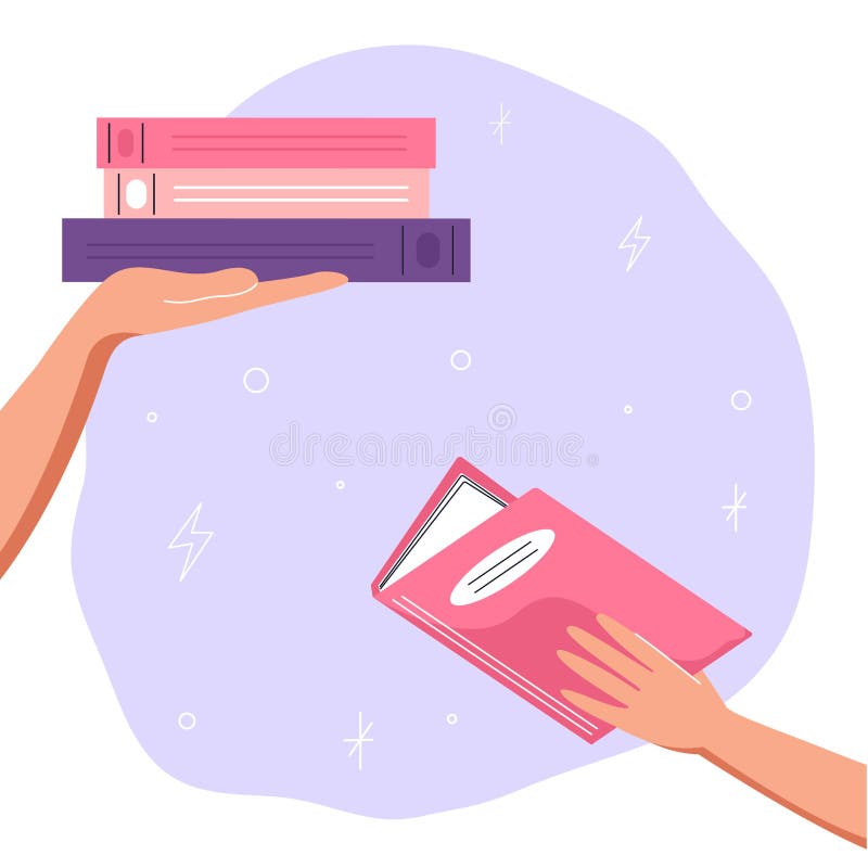 Reading Books. Hands Giving Books Stock Vector - Illustration of hand ...