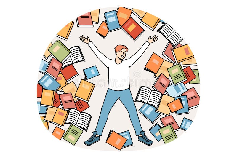 Reading Books and Knowledge Concept Stock Vector - Illustration of ...