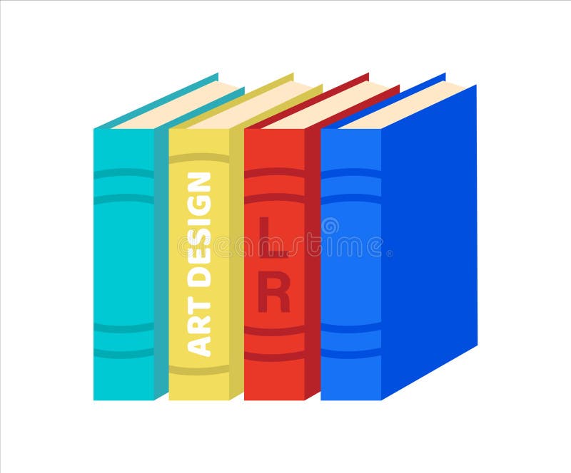 Reading Books Set. Library Store Education Items Cartoon Minimalistic ...