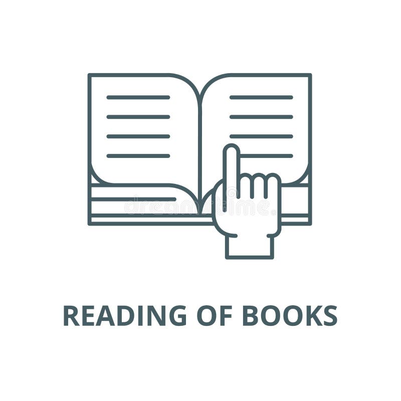 Reading of Books Vector Line Icon, Linear Concept, Outline Sign, Symbol ...