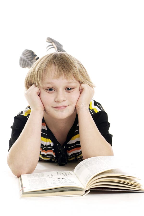 Reading boy stock image. Image of little, people, person - 5894475