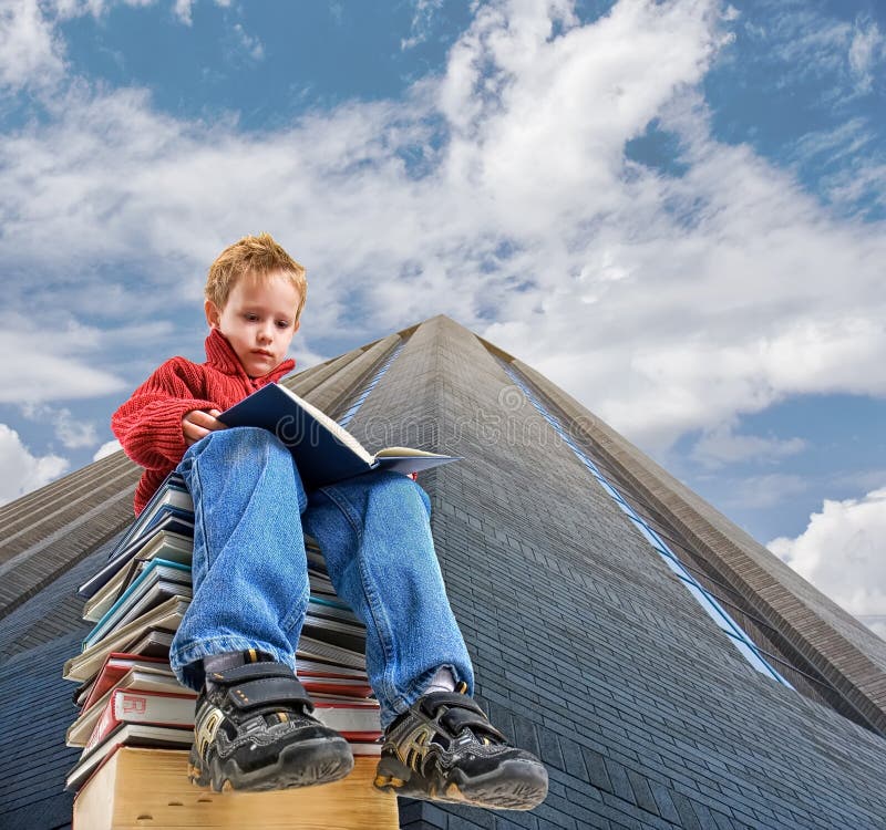 Reading boy stock image. Image of school, male, sweater - 6272975