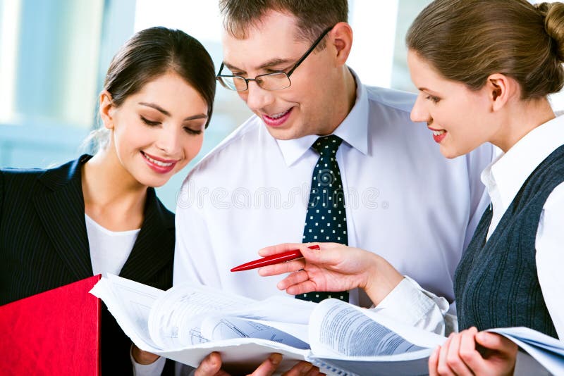 Reading business-plan stock image. Image of adult, color - 4577163