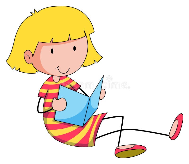 Reading stock vector. Illustration of smile, outline - 54745458