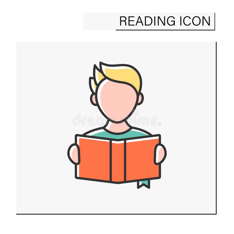 Reading color icon stock vector. Illustration of training - 253149750