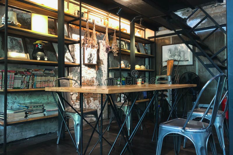 Reading Corner Prepared for Customers in the Cafe Editorial Stock Image ...