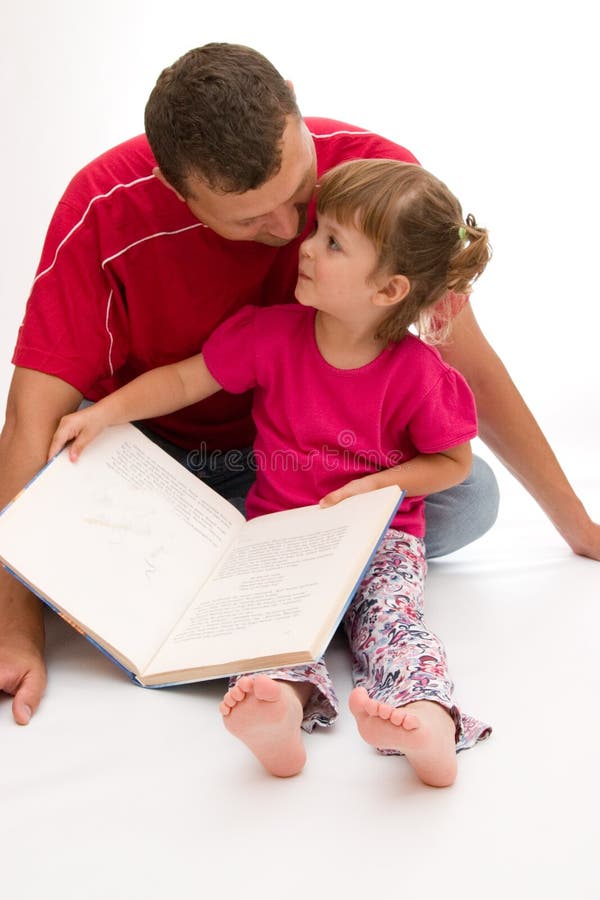 Reading with dad stock photo. Image of children, books - 2831838