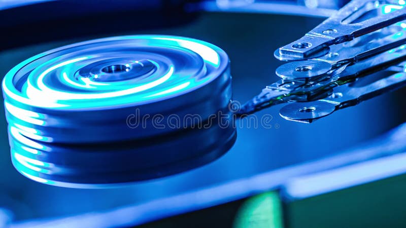 Hard Disk Head is Reading Data from a Rotating Platter Stock Video ...