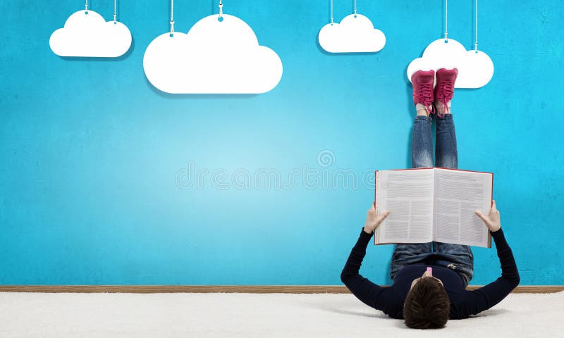 Reading Develope Imagination Stock Photo - Image of casual, adult: 61387646