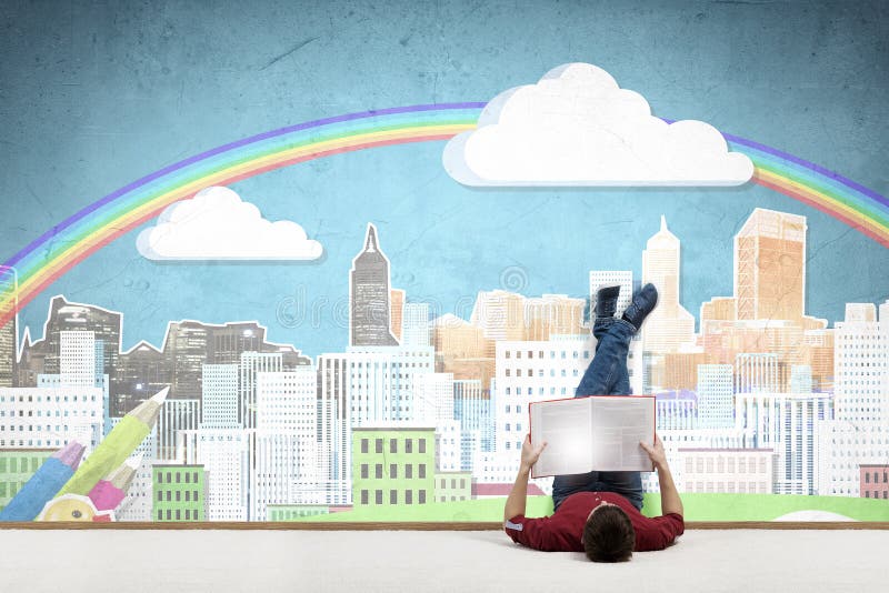 Reading Develope Imagination Stock Image - Image of wall, person: 61586463
