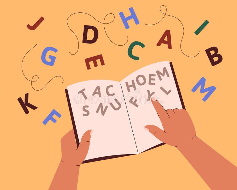 Reading Difficulties Dysgraphia and Dyslexia, Flat Vector Illustration ...