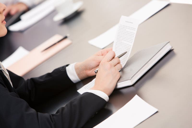 Reading a document stock photo. Image of close, closeup - 6006728