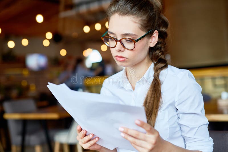 Reading documents stock image. Image of working, occupation - 100951783