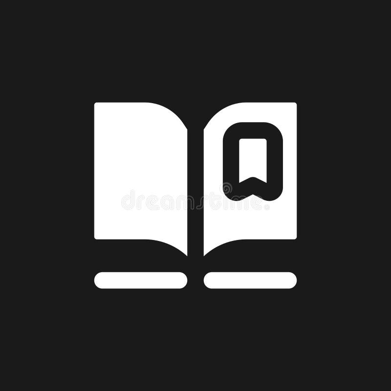 Reading E Book Dark Mode Glyph Ui Icon Stock Vector - Illustration of ...