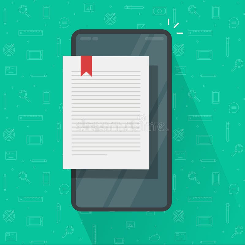 Reading Open Notebook or Notepad Online on Laptop Computer Vector Flat ...