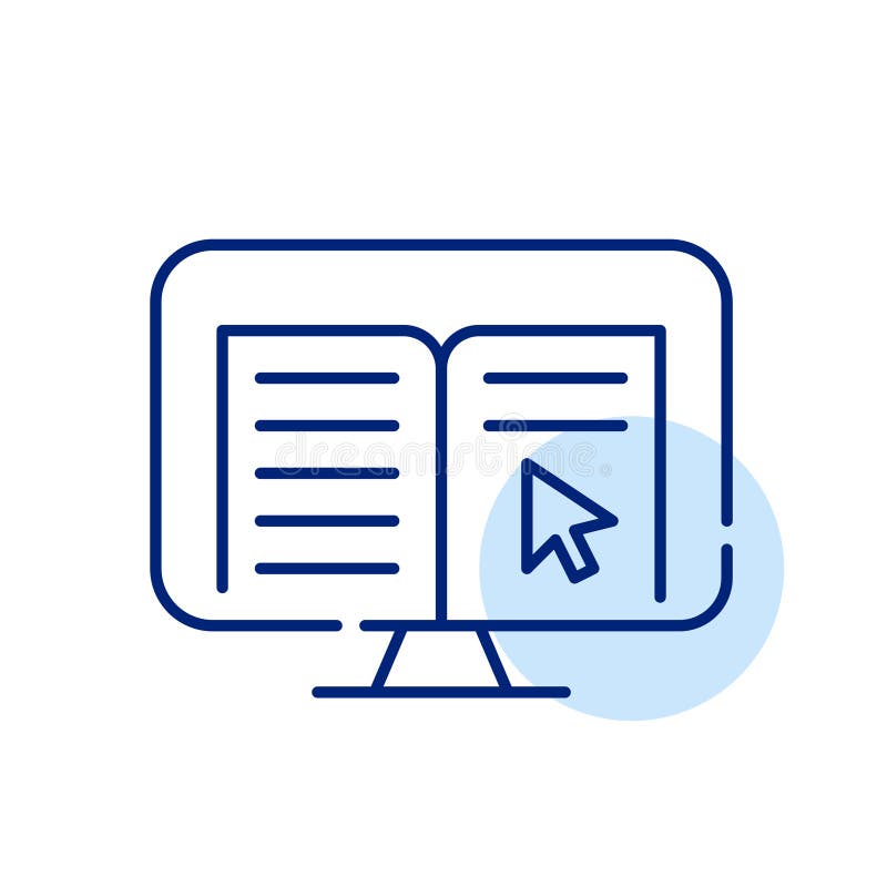 Reading Electronic Book on Desktop Computer. Pixel Perfect, Editable ...