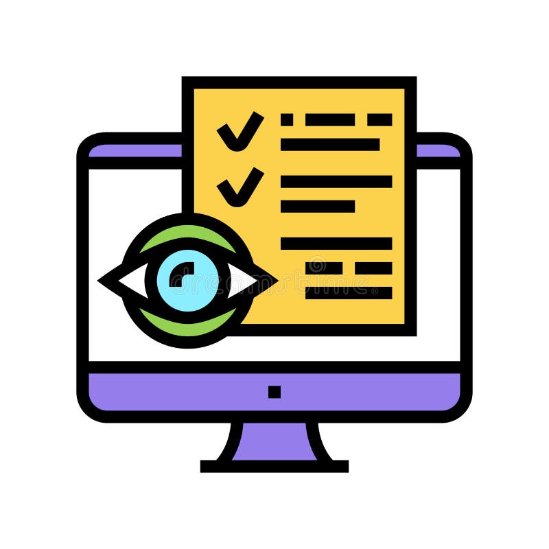 Reading Electronic Document Color Icon Vector Illustration Stock ...