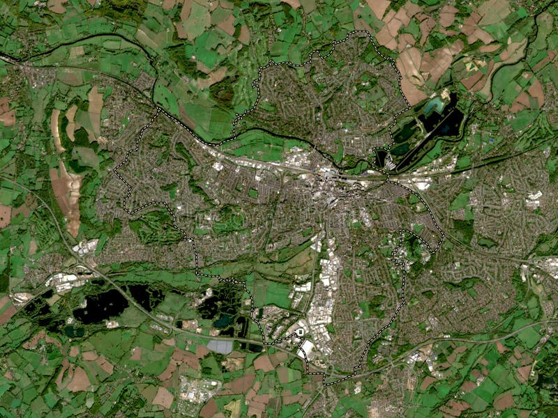 Reading, England - Great Britain. Low-res Satellite. No Legend Stock ...