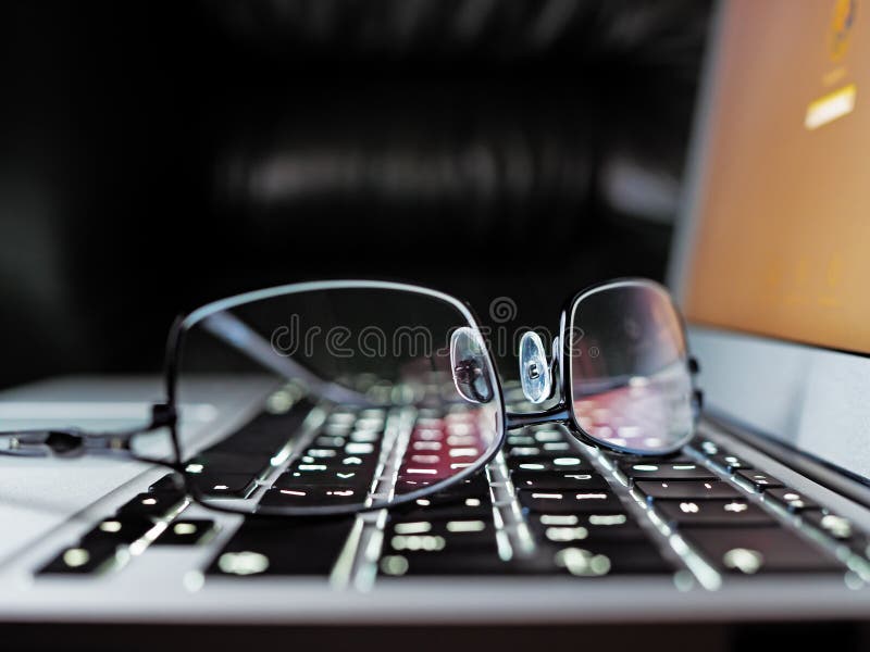 Modern Elegance Workplace. White Laptop On Foregro Stock Image - Image ...