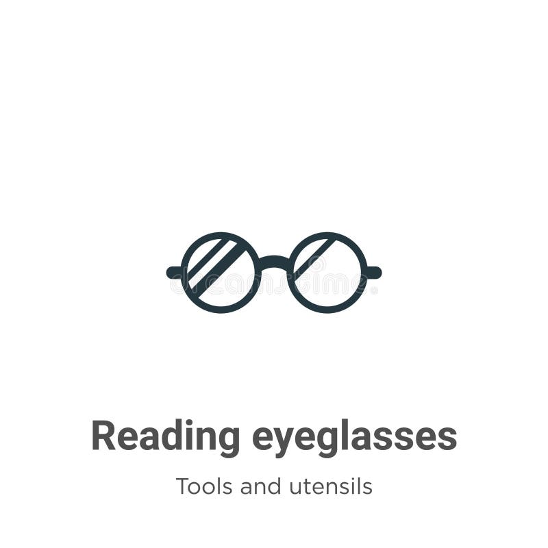 Reading Eyeglasses Icon on White Background. Simple Element ...