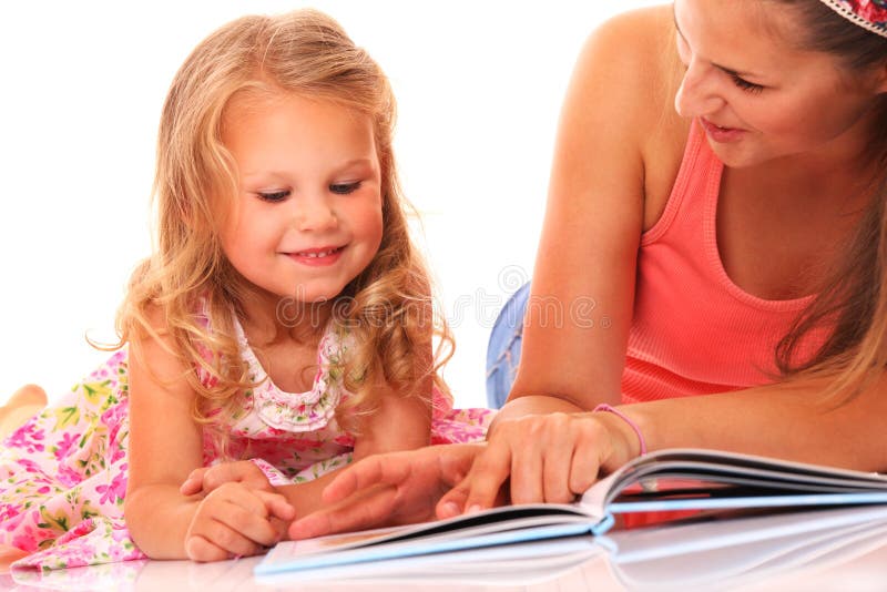 Kids Having Fun Reading Stories with Their Mom Stock Photo - Image of ...