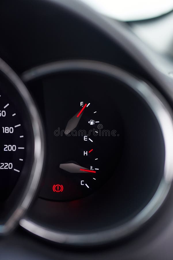 Reading the Gauge. Closeup Shot of a Dashboard Inside a Motor Vehicle ...
