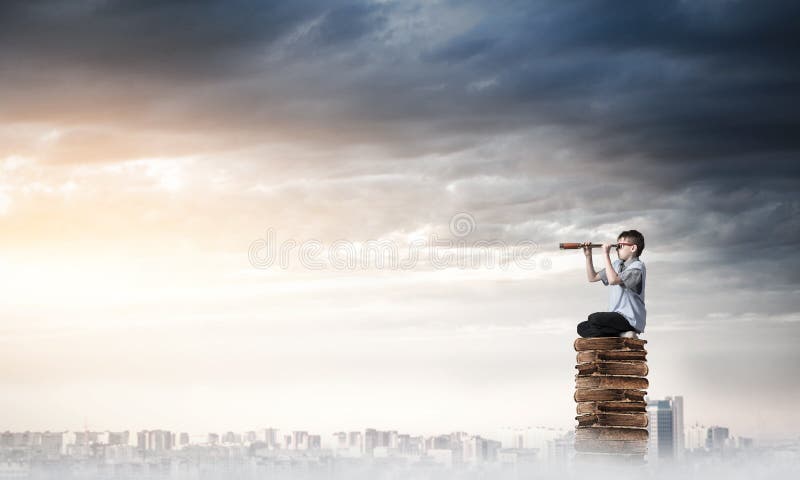 Reading for Getting Knowledge Stock Photo - Image of scope, spyglass ...