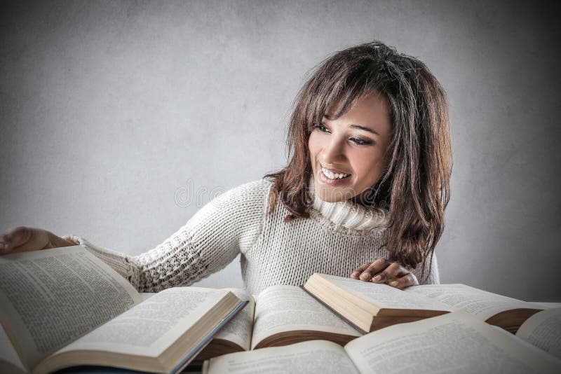 Reading girl stock image. Image of technology, success - 41414805