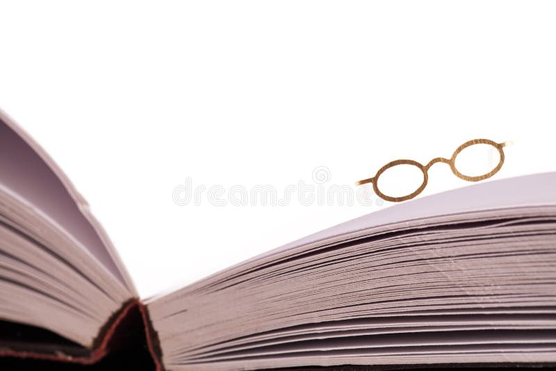 Reading Glasses on Book Edge Stock Image - Image of spectacles, specks ...