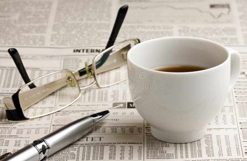 Coffee and paper stock image. Image of stress, cozy, yellow - 24874159