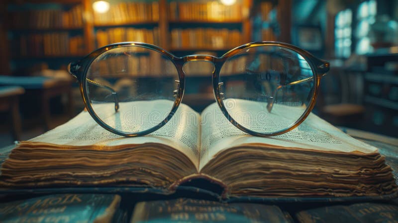 Reading Glasses on Open Book - Perfect for Publications and Reading ...