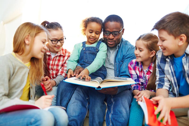 Reading in group stock photo. Image of group, kindergarten - 66009586