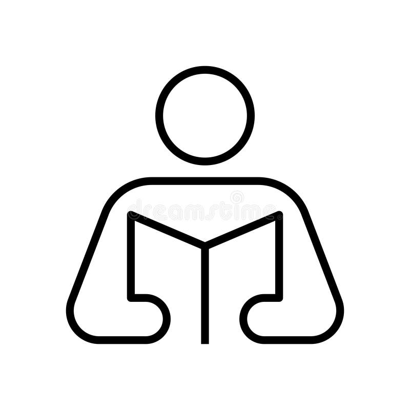 Reading Icon in Line Style. Editable Stroke Stock Vector - Illustration ...