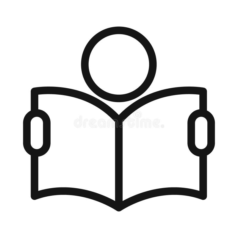 Reading Icon Mark in Filled Style Stock Vector - Illustration of ...