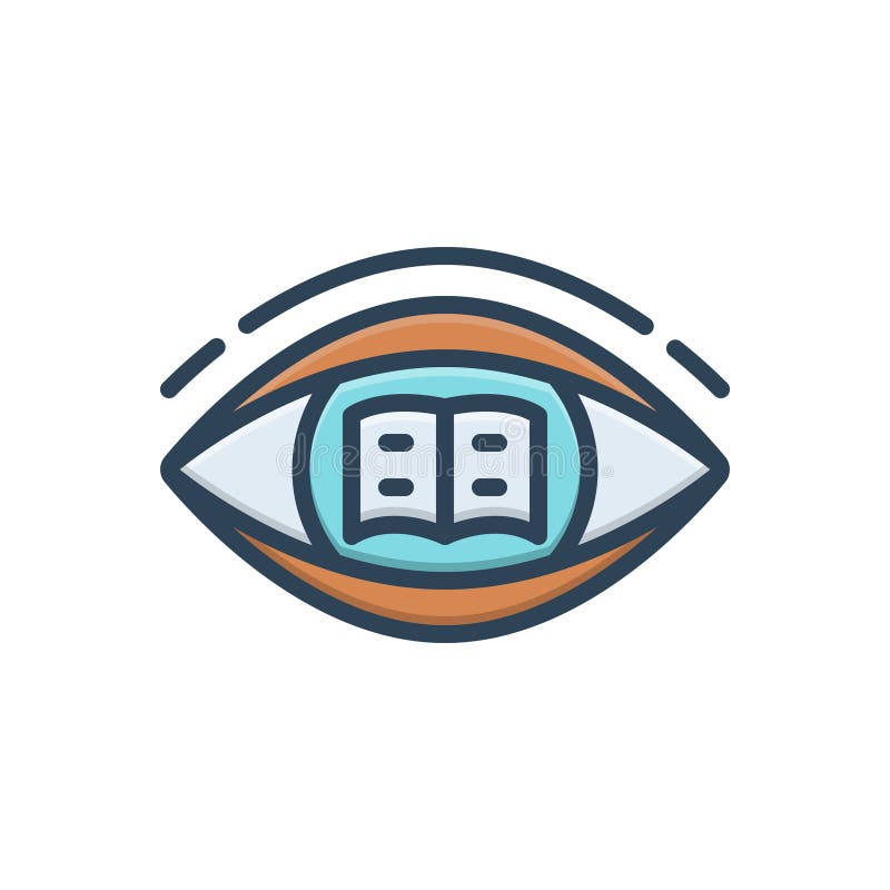 Color Illustration Icon for Reading, Study and Task Stock Illustration ...