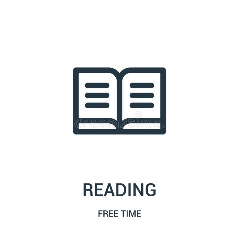 Reading Icon Vector from Free Time Collection. Thin Line Reading ...