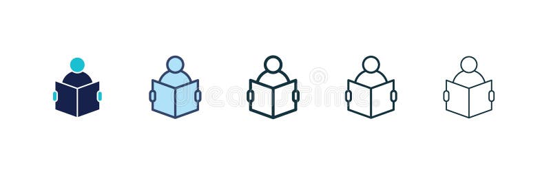 Reading Icon Vector Set on White Background Stock Vector - Illustration ...