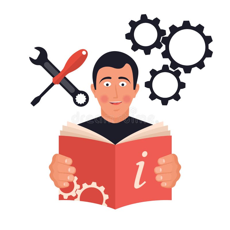 Reading Instructions - Retro Black Office Girl Cartoon Vector ...